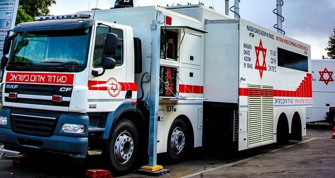 Fire Engines Photos - Command post truck Magen David Adom in Israel
