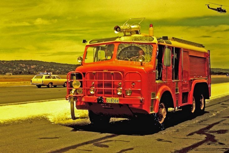 Fire Engines Photos - Laying a foam path