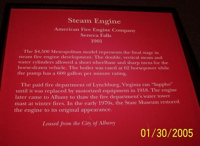 1901 American Steam Fire Engine Text