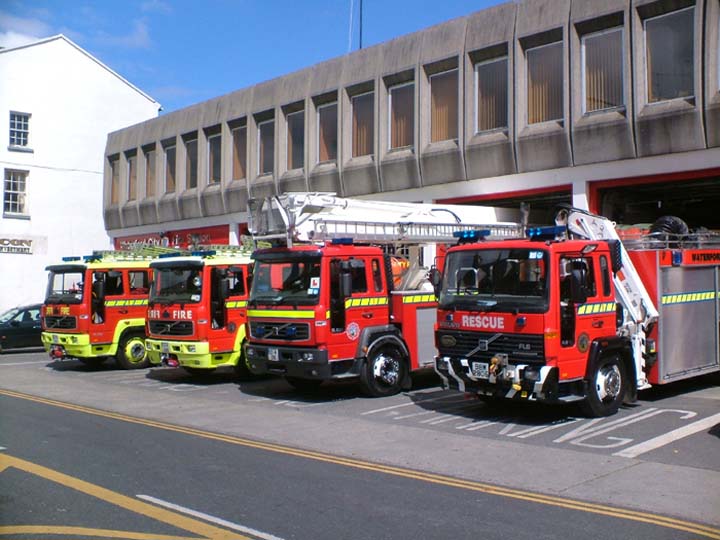Fire Engines Photos - Line-up Waterford Fire station Ireland