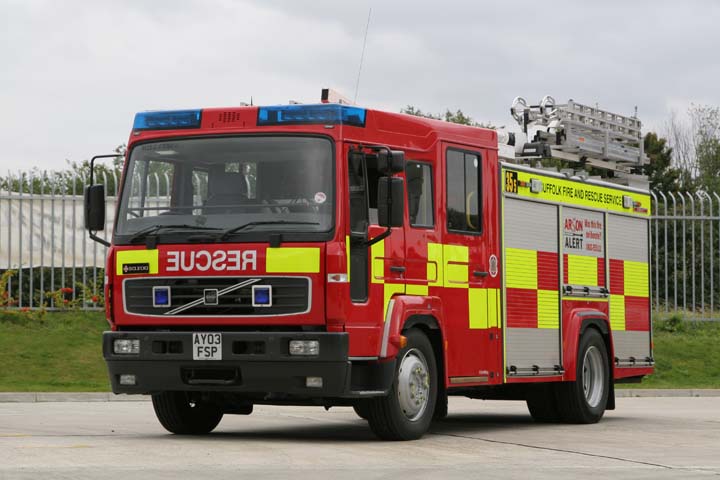 Suffolk FRS Volvo stationed Newmarket Fire station