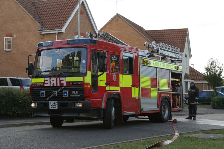 Fire Engines Photos - Suffolk FRS Mildenhall Fire station Volvo