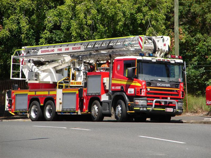 Fire Engines Photos - Scania Aerial Ladder Platform, QLD, Australia