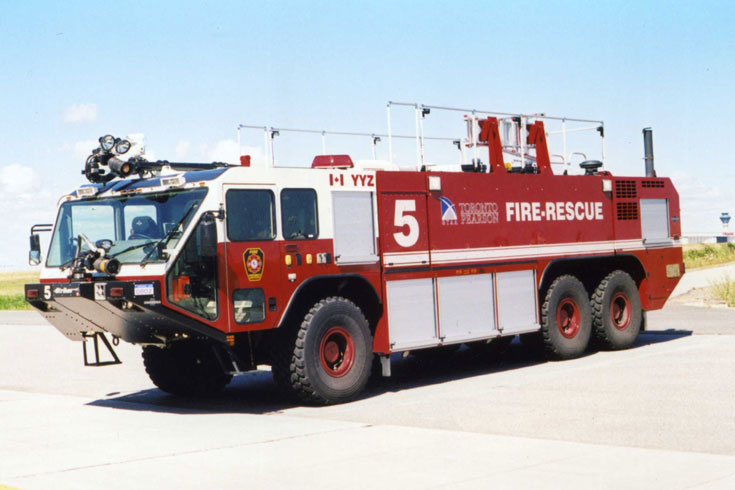 Fire Engines Photos - red 5 Pearson Toronto Airport Oshkosh Striker