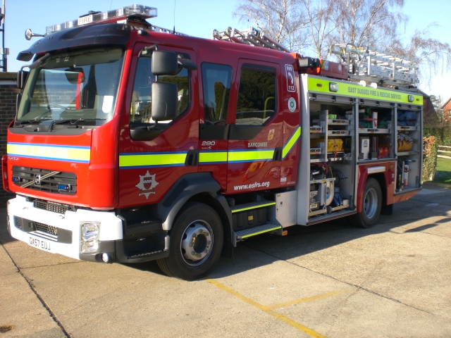 Fire Engines Photos - East susses Volvo FLL-15 at Barcombe fire station