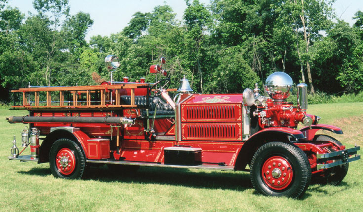 Fire Engines Photos - 1930 built Ahrens Fox fire truck Detroit FD