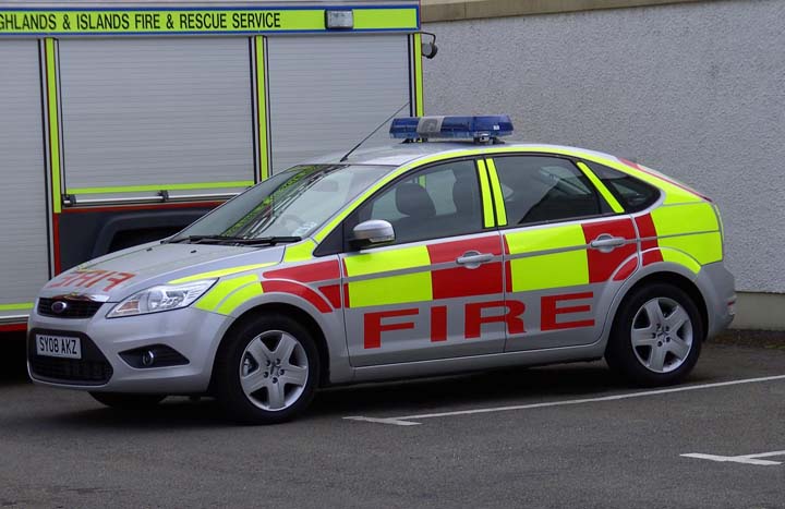 Highlands and island fire & rescue Officer's car
