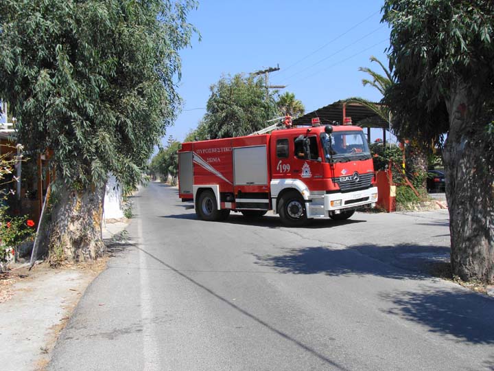 Fire Engines Photos - Pumper Mercedes Benz Fire brigade Kos Greece