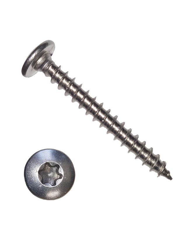 A2 Stainless Steel TX30 Truss Head Wood Screws with Locating Collar for ...