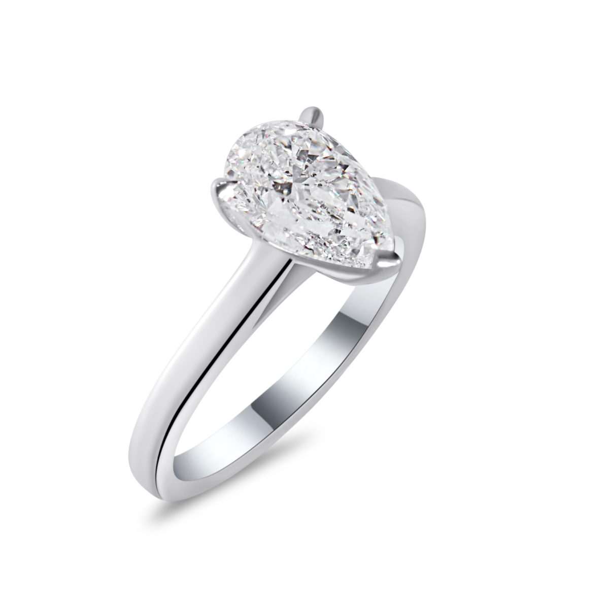 Single pear shaped diamond ring | Fred J Malcolm