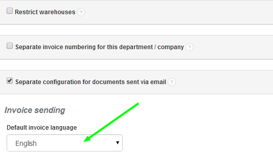 Separate email languages and templates for departments