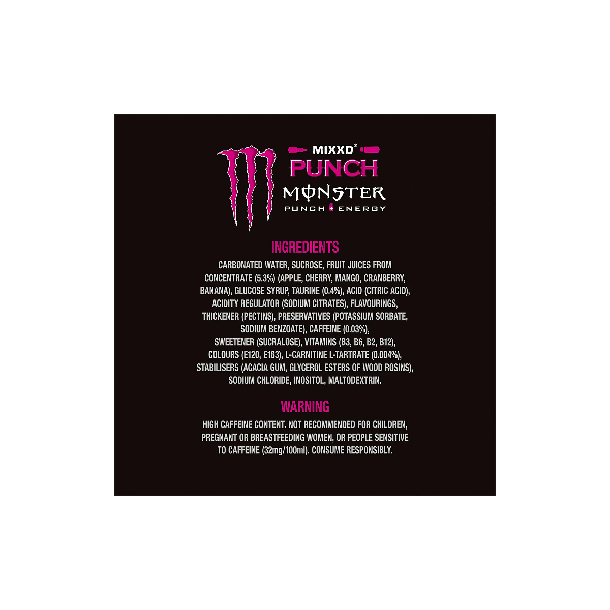 Monster Energy Drink Plain Pack Punch Mixxd 500ml (12 Pack)