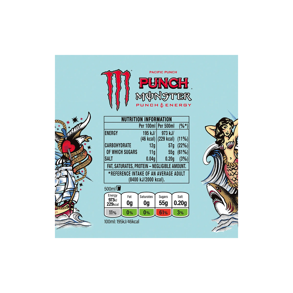 Monster Energy Drink Pacific Punch £1.65 500ml (12 Pack)