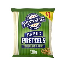 PENN STATE PRETZELS SOUR CREAM & CHIVE 120g £1 (14 PACK)