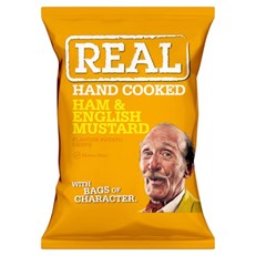 Real Handcooked Crisps Ham & English Mustard 35g (24 Pack)