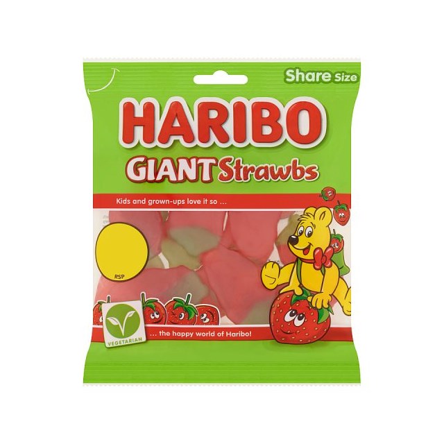 Haribo Giant Strawbs 140g £1.25 (12 Pack)