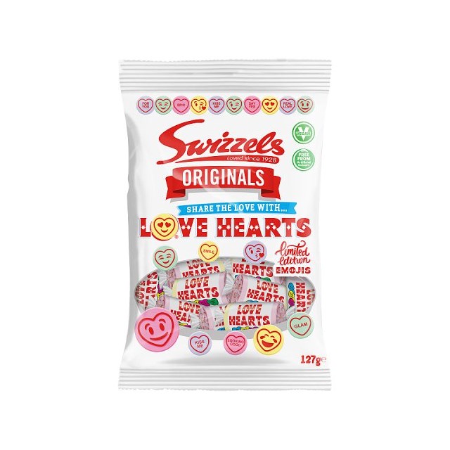 Swizzels original Love Hearts 127g (12 Pack)