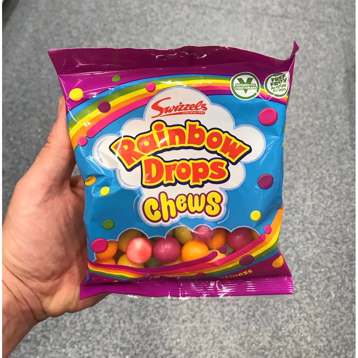 SWIZZELS CHEWS RAINBOW DROPS 135G (BAG)