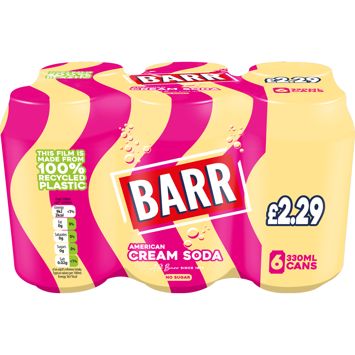 Barrs American Cream Soda 330ml 4 x 6 Pack £2.29