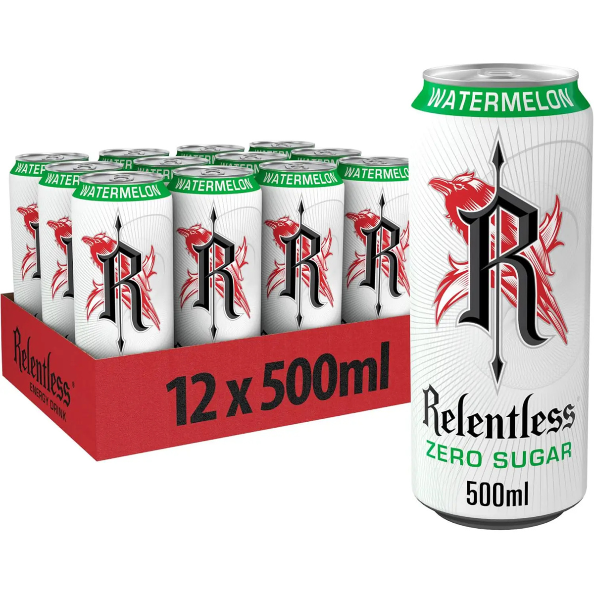Relentless Energy Drink Watermelon Zero 500ml £1.19 (12 Pack)