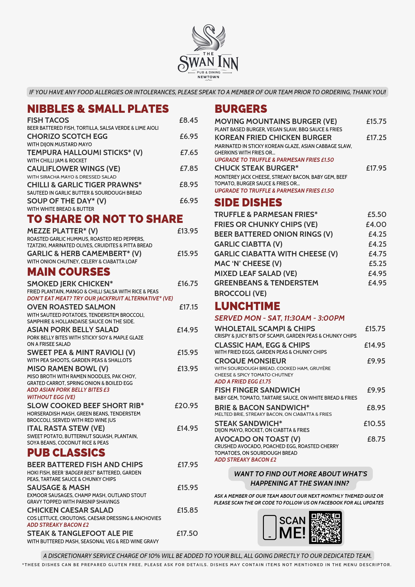 Great Pub Food & More at The Swan Inn in Newbury, Berkshire