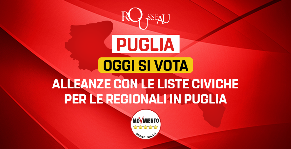 Regionali Puglia, oggi e domani si vota su Rousseau - Il Blog delle Stelle