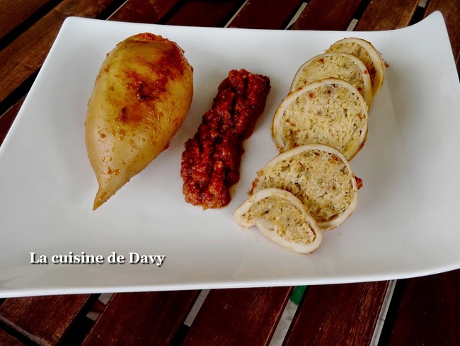 Encornet farcis au poisson - Recette par Davy