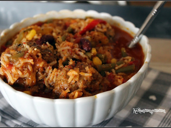 Soupe façon mexicaine aux boulettes de viande au paprika et cumin ...