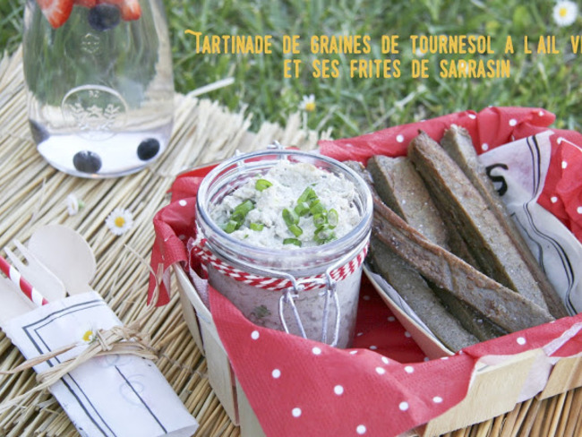 Tartinade de graines de tournesol à l'aïl vert et ses frites de ...
