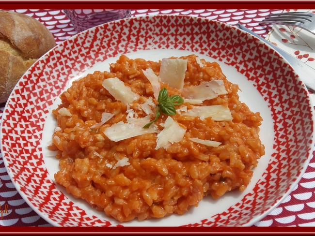 Risotto à la tomate et poulet - Recette par Oh la gourmande