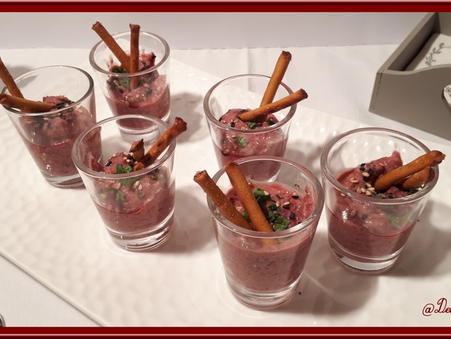 Verrines de Betterave rouge et Fromage blanc - Recette par Oh la gourmande