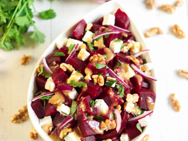 Salade de betteraves feta et noix - Recette par Elle mijote quelque chose