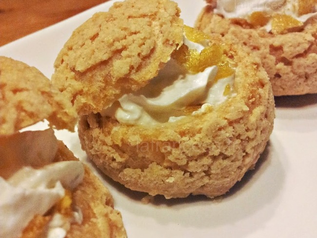 Choux craquelins garnis de chantilly à la mangue - Recette par LaFrancesa