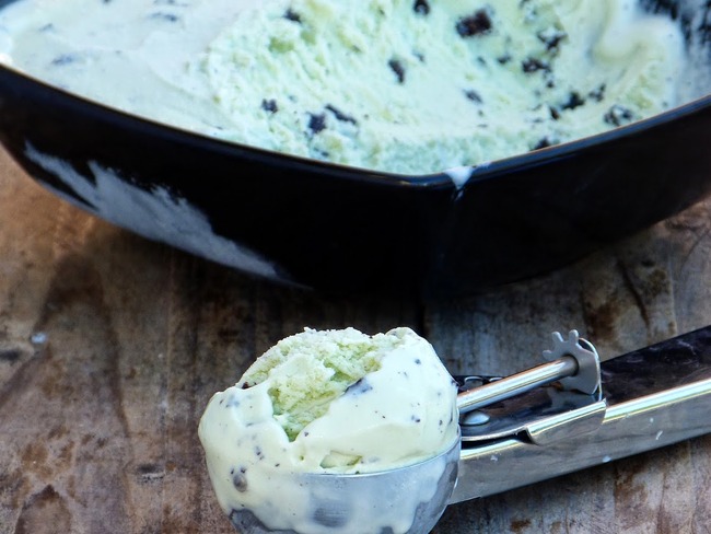 Glace à la menthe et pépites de chocolat - Recette par Chic, chic, chocolat