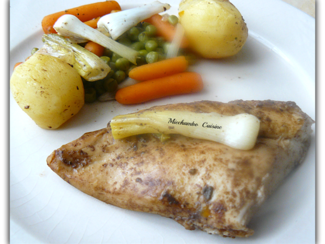Poulet au vinaigre balsamique et légumes rôtis. - Recette par Miechambo ...
