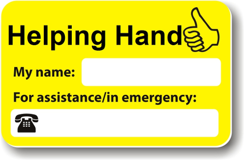 Helping Hand assistance card - Brighton & Hove Buses