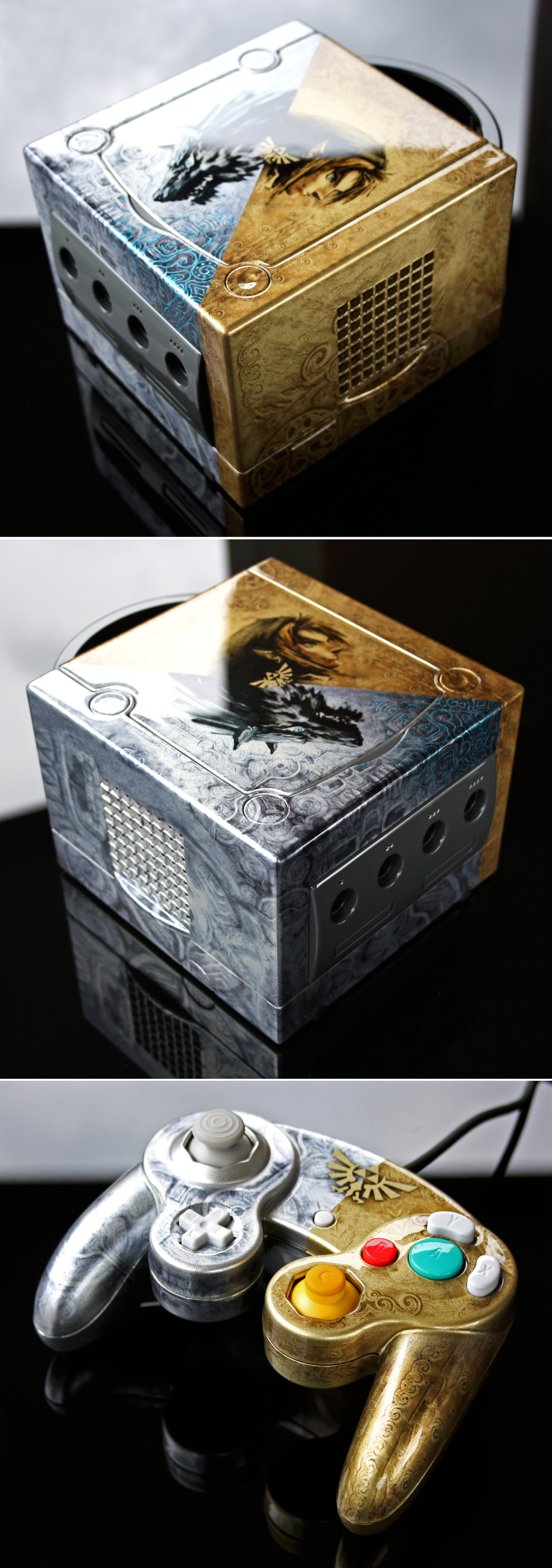 A custom made Zelda Twilight Princess Gamecube