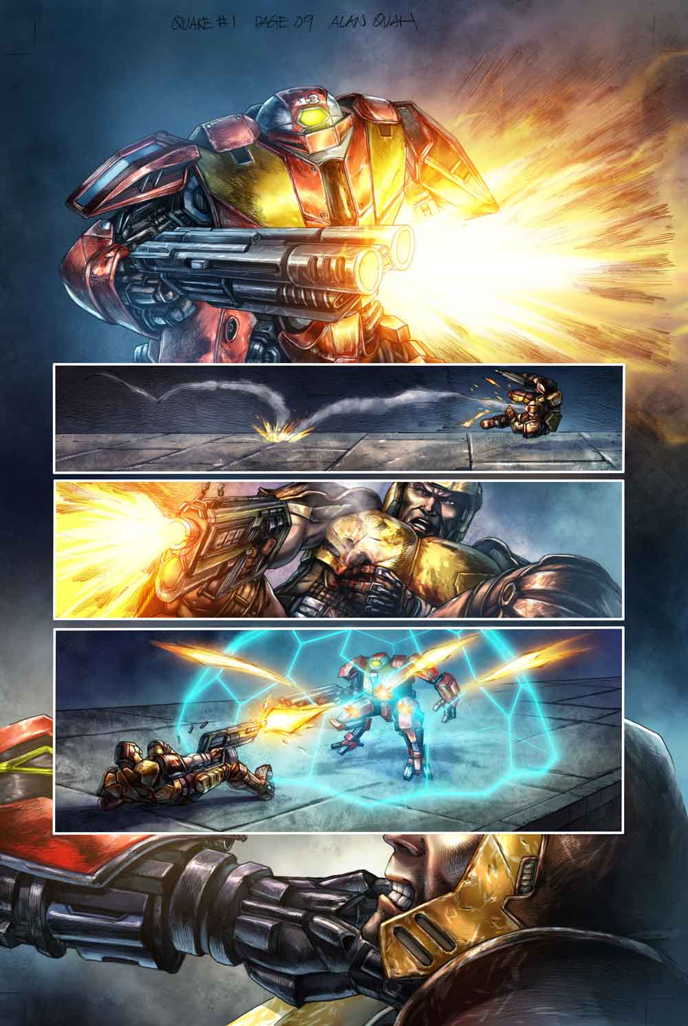 A first look at the Quake Champions comic character art