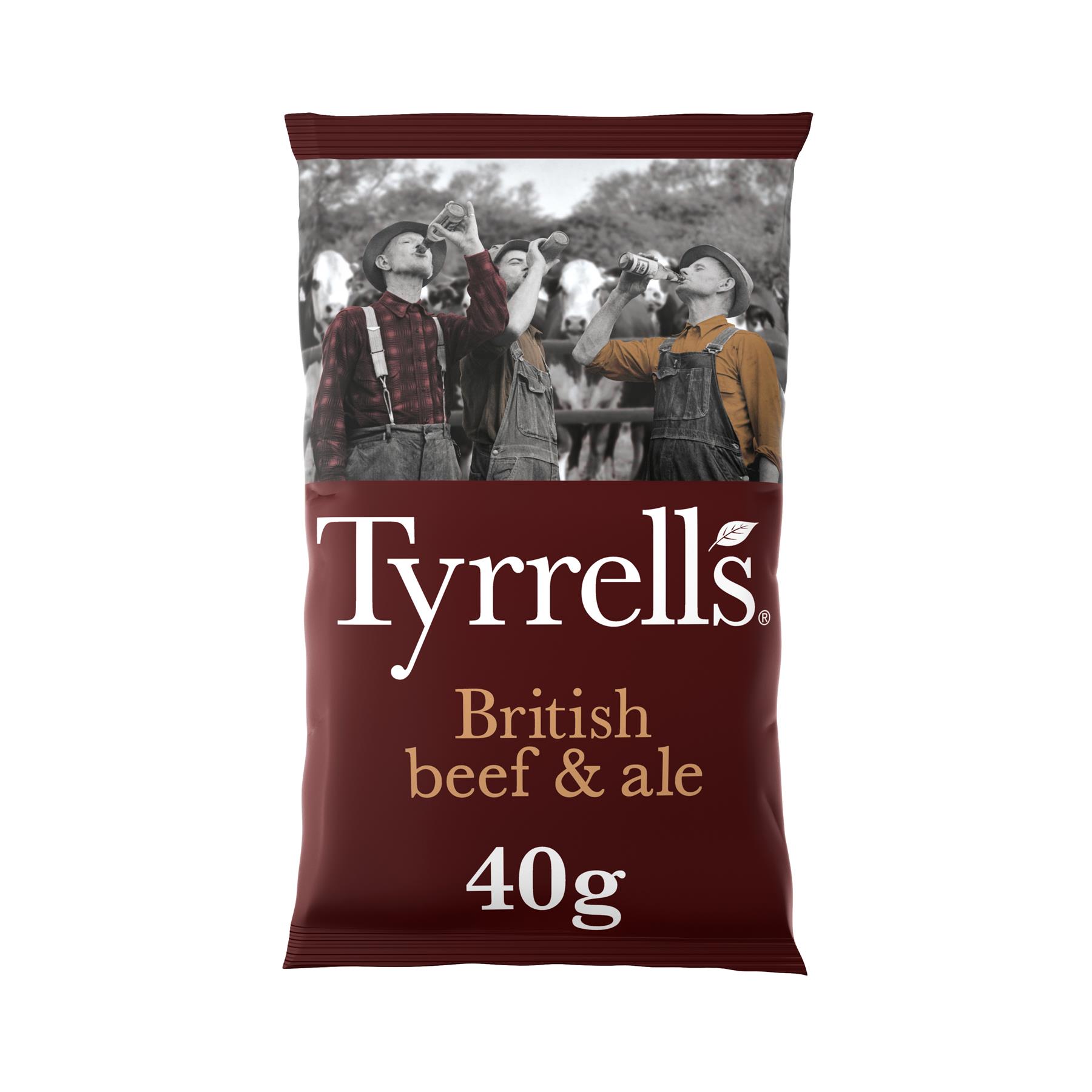 Tyrrells Beef & Ale Crisps 24 x 40g