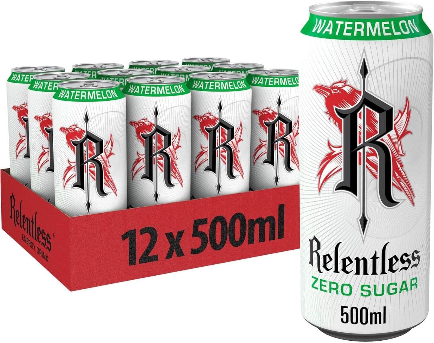 Relentless WATERMELON ZERO Energy Drink 500ml PMP Can