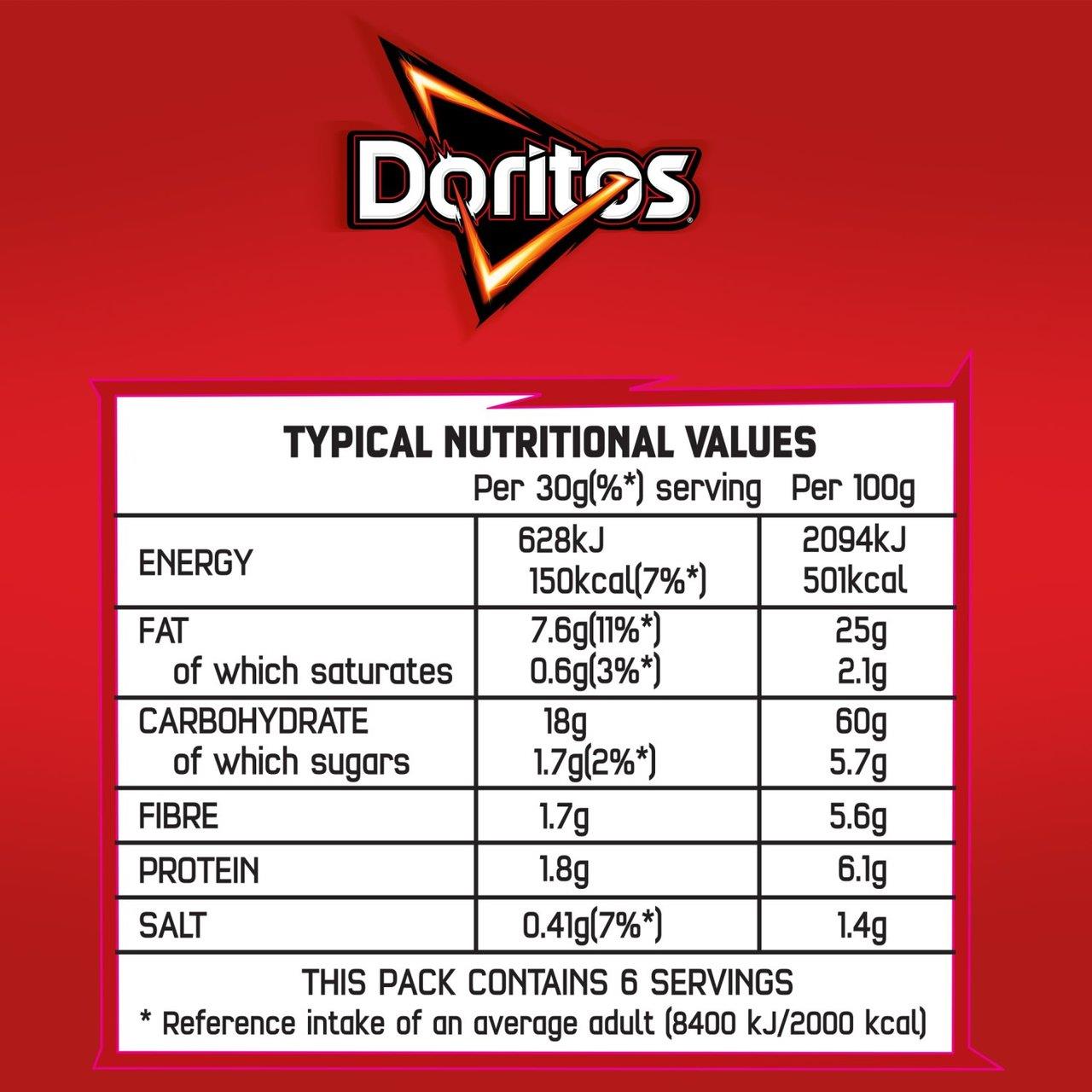 Doritos CHILLI HEATWAVE Tortilla Crisps Sharing Snacks 180g Bag