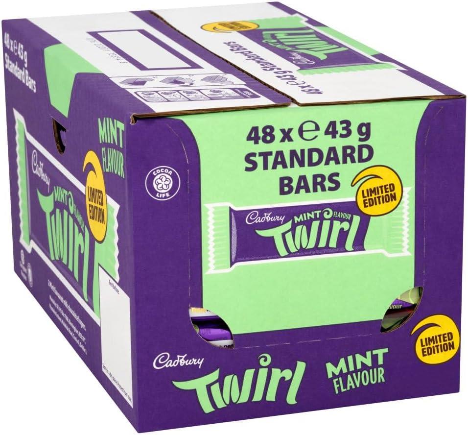 Cadbury Twirl Limited Edition Mint 48 Bars x 43g Pack Cadbury Twirl Limited Edition Mint 48 Bars x 43g Pack