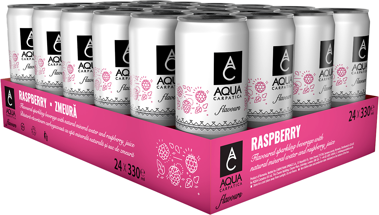 AQUA Carpatica Sparkling Flavours Raspberry AQUA sparkling Can