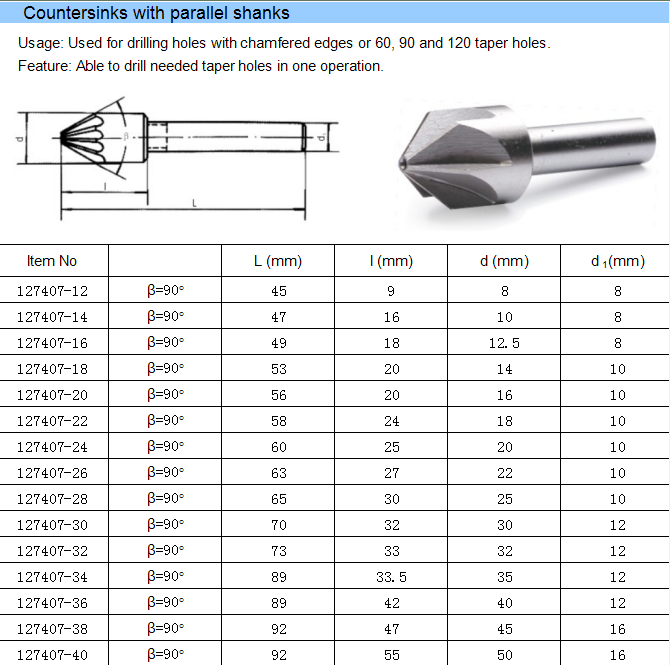 90 Degrees Countersink HSS Drill Bit Wood Steel Aluminum 8mm to 50mm ...