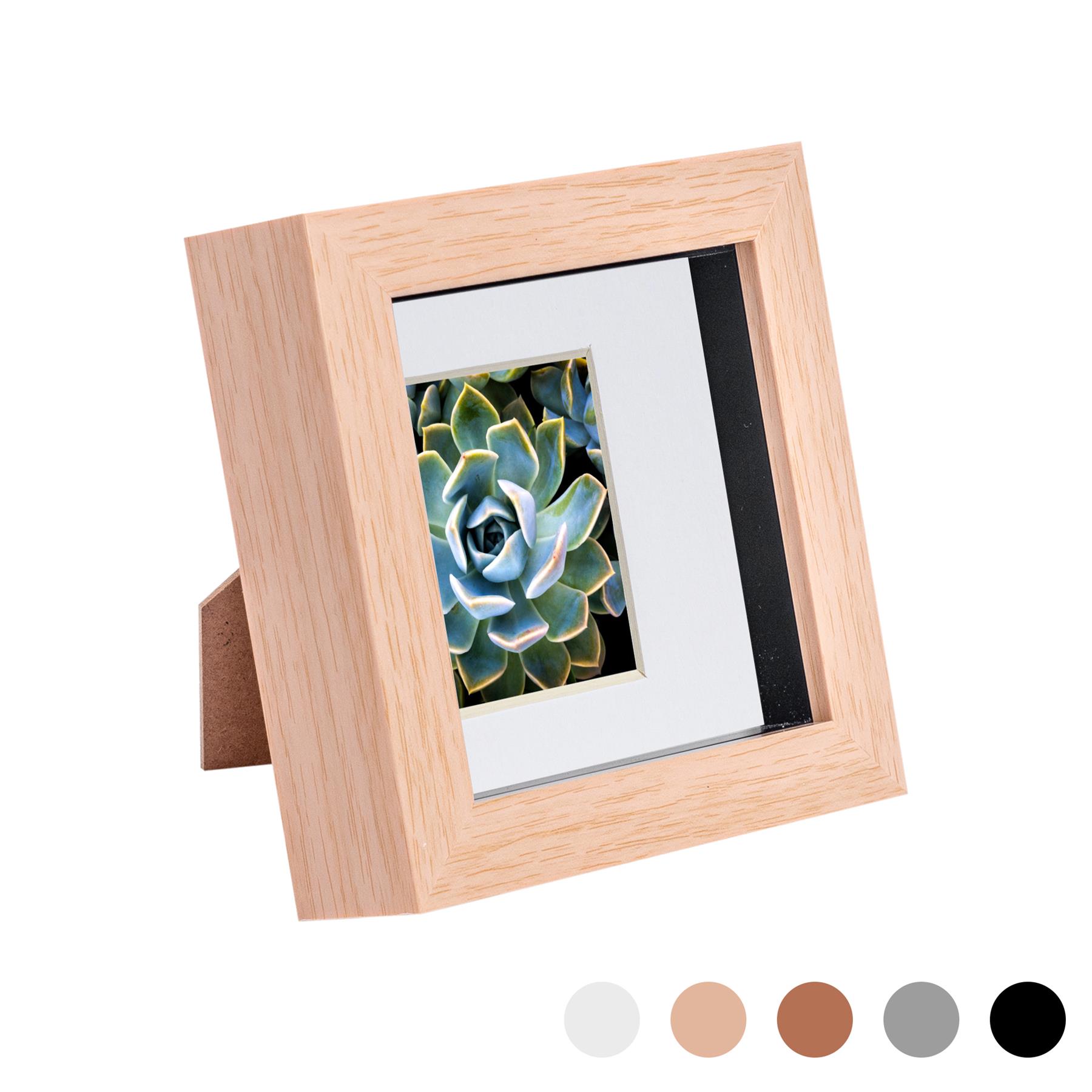 4 x 4 3D Box Frame Photo Picture Deep Display Shadow with 2 x 2 Mount ...