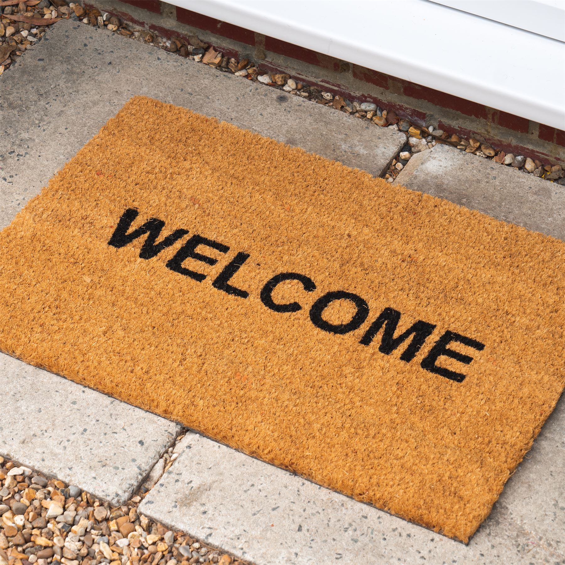 Door Mat Doormats Non Slip Natural Coir Welcome Indoor Outdoor Home Garden Mats Ebay