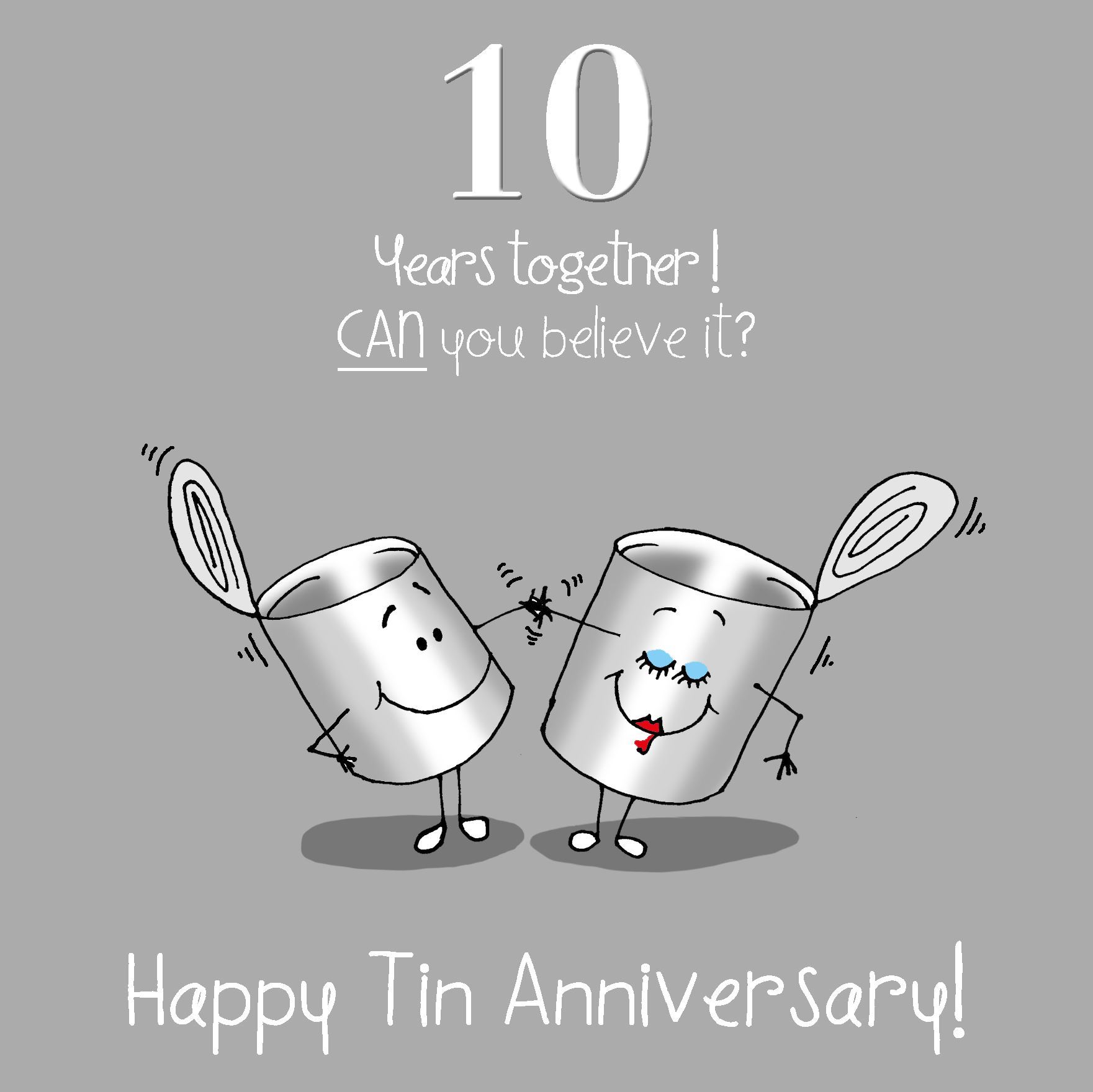 10th Anniversary Greetings Card Happy Tin Anniversary EBay