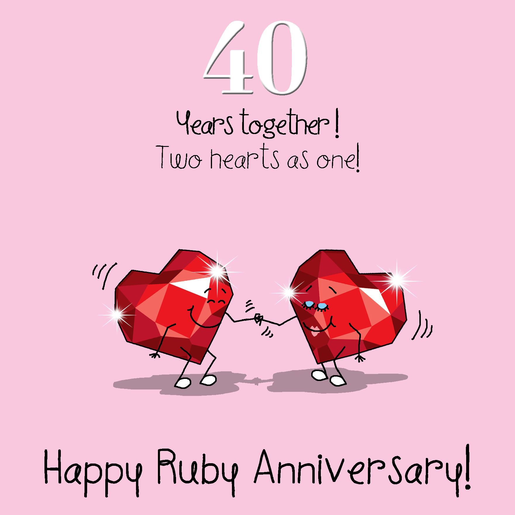 40th Anniversary Greetings Card - Happy Ruby Anniversary 5055415997471 ...