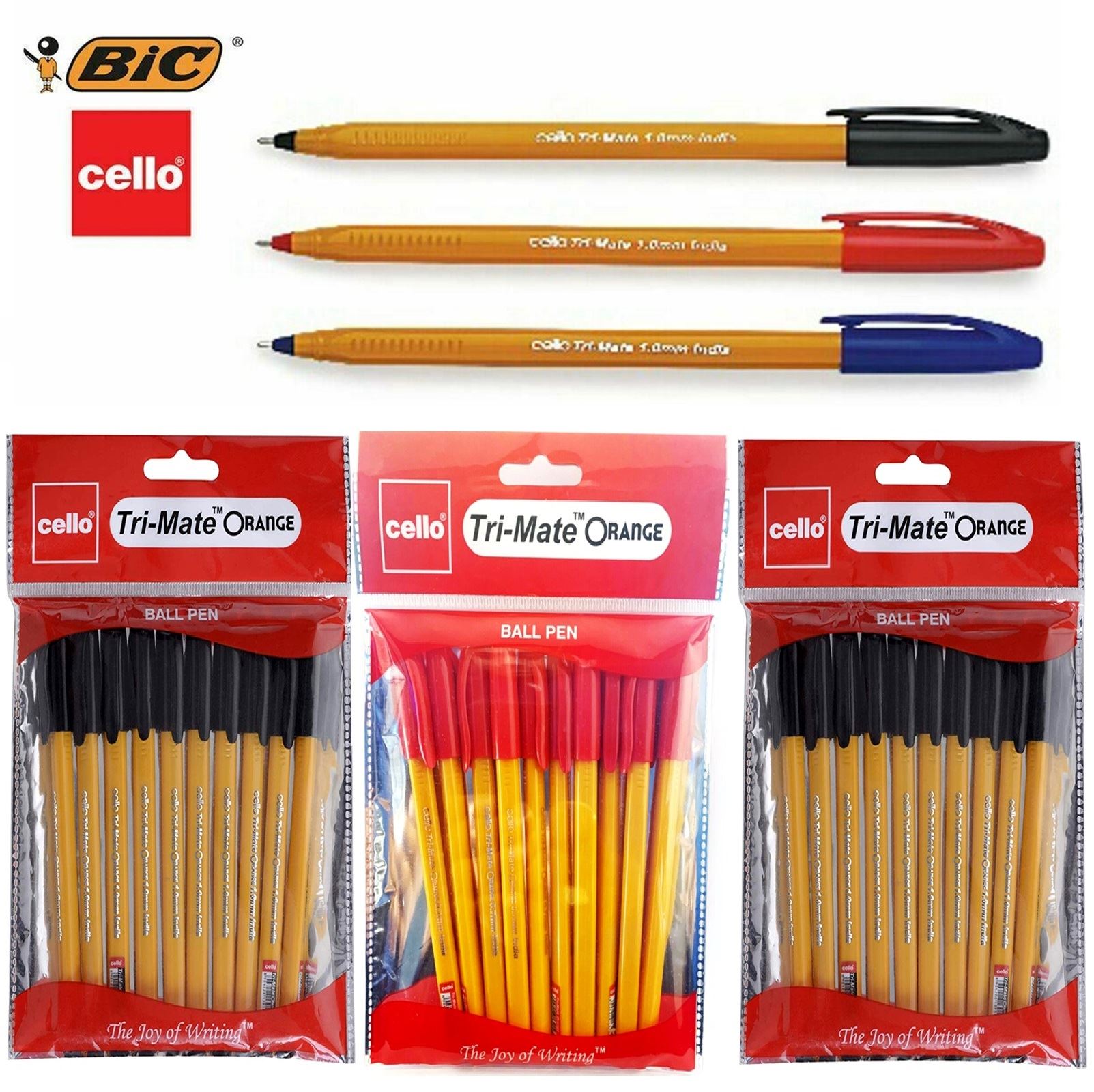 Bic Cello Original Trimate Orange Ballpoint Pens Ball Point 0 7mm Biro bic-cello-original-trimate-orange-ballpoint-pens-ball-point-0-7mm-biro