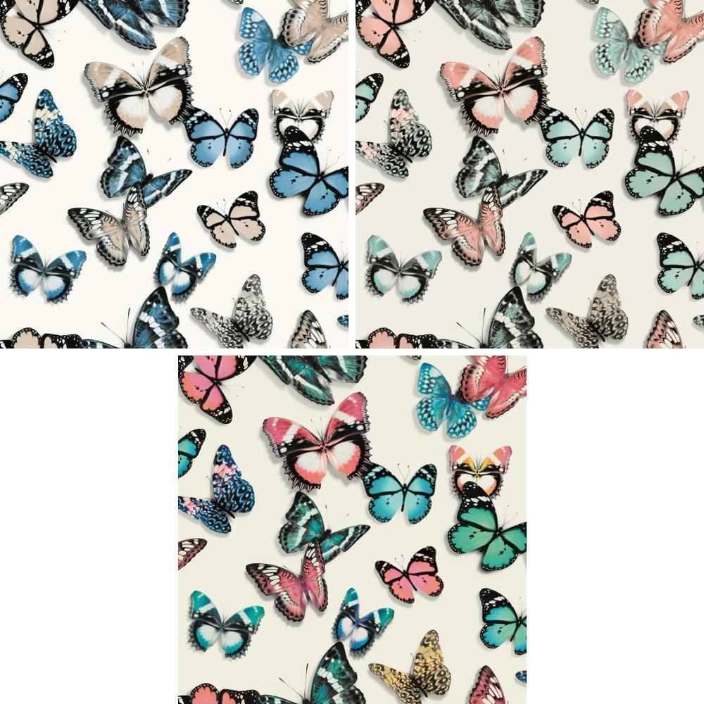 Muriva Flutterby Butterfly Pattern Wallpaper Modern Butterflies Motif ...